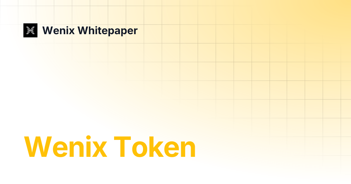Wenix Token | Wenix Whitepaper